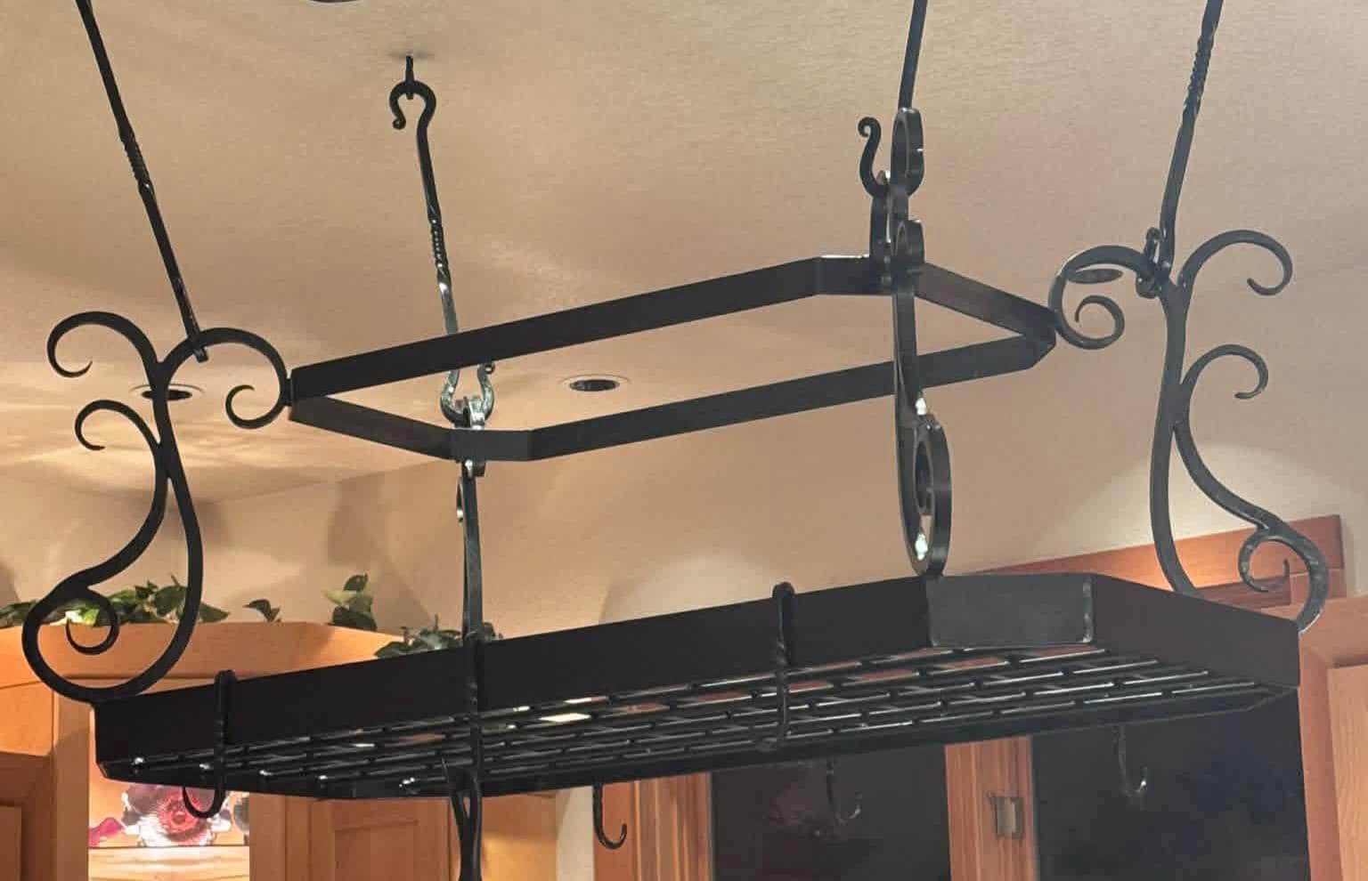 Rustic Ceiling Mounted Pot Rack - Etsy