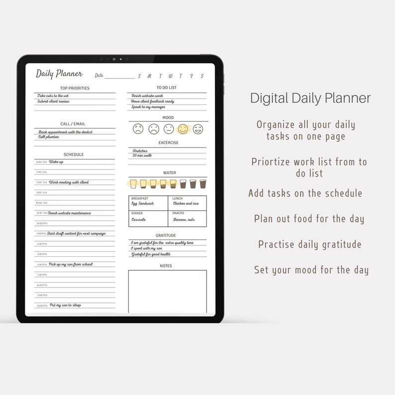 Digital Printable Daily Planner 2022 2023 2024 - Etsy