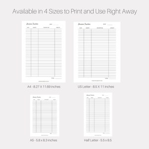 Income Expense Tracker Printable Digital Monthly Planner Budgeting ...