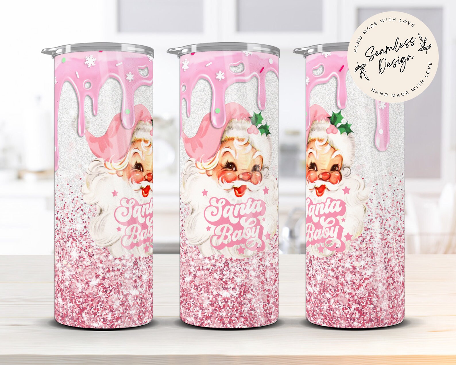 Christmas Tumbler Sublimation Design, 6 Santa Tumblers Bundle Wrap, 20 ...