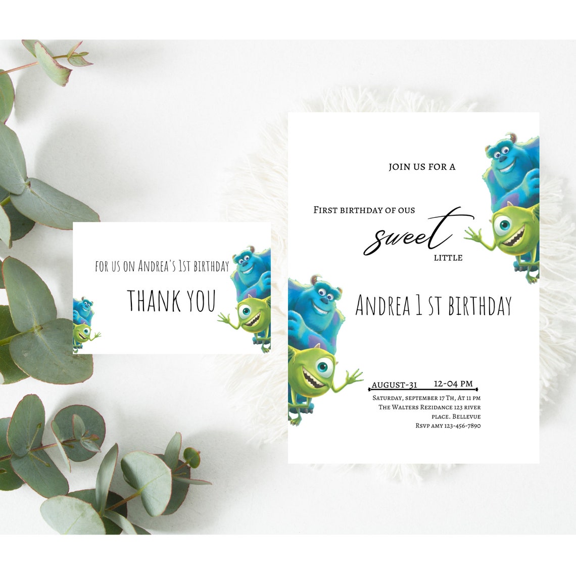 Monsters Inc Invitation Kids Invitation Digital Monsters Party Invite ...