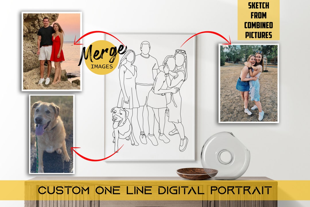 Custom Line Drawing, Combining Different Pictures Together, Merging ...