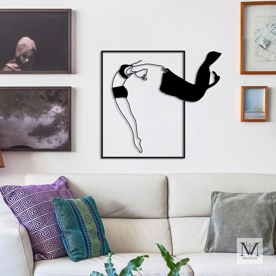JAZZ Fitness Dancing , Minimalist Line Art, Home Wall Art, Metal Wall ...