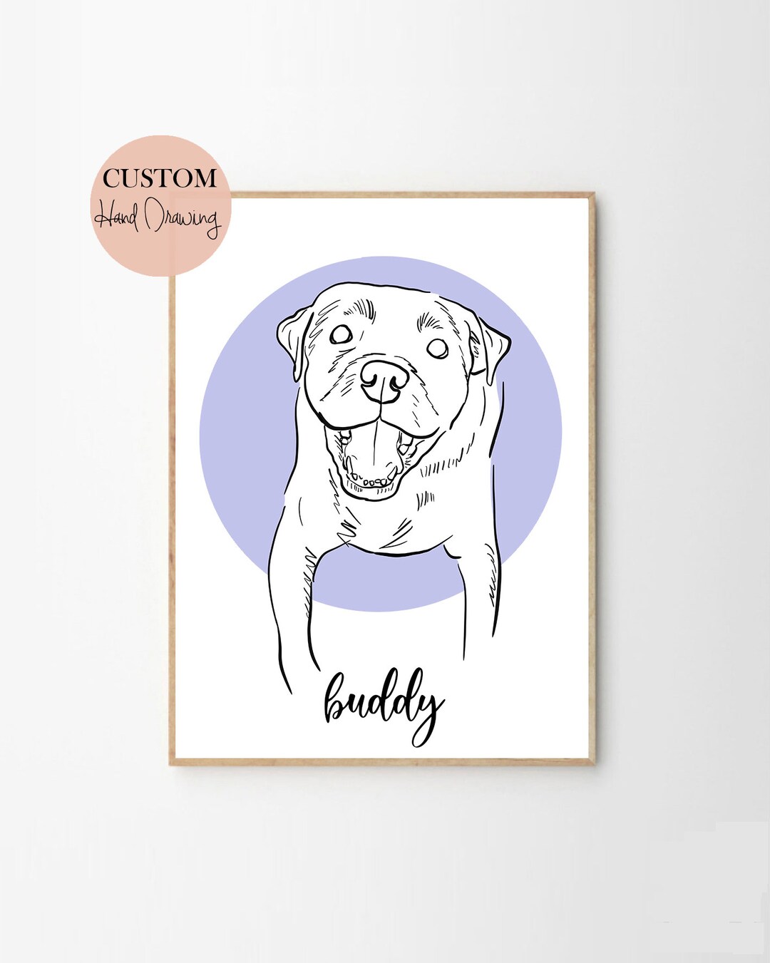 CUSTOM PET PORTRAIT, Custom One Line Drawing, Pet Portrait Drawing ...