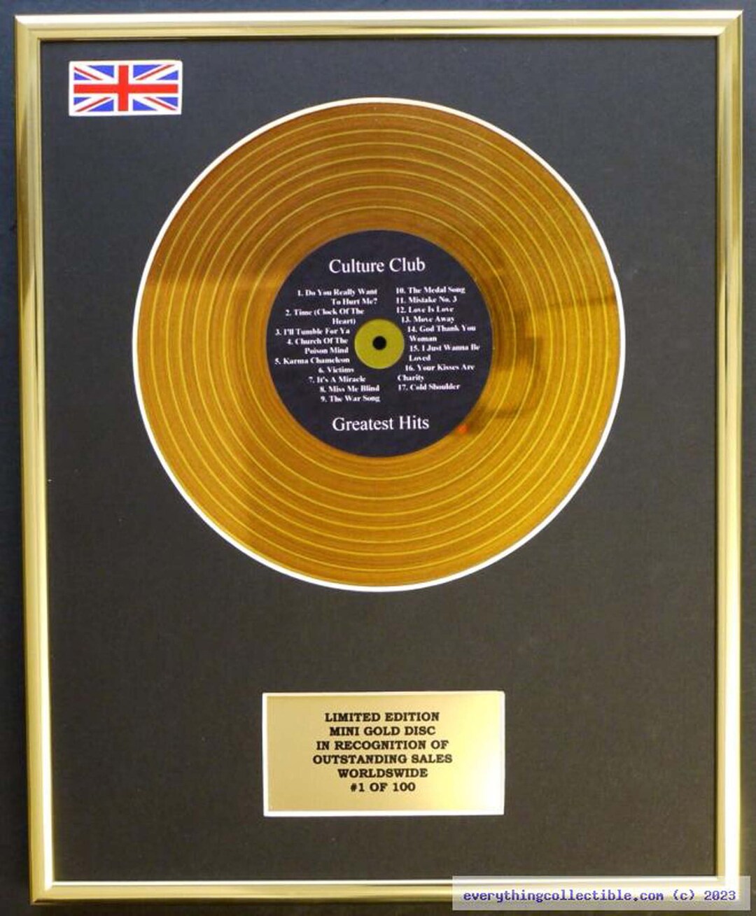 CULTURE CLUB / Mini Metal Gold Disc Display/ Limited Edition/ Coa ...