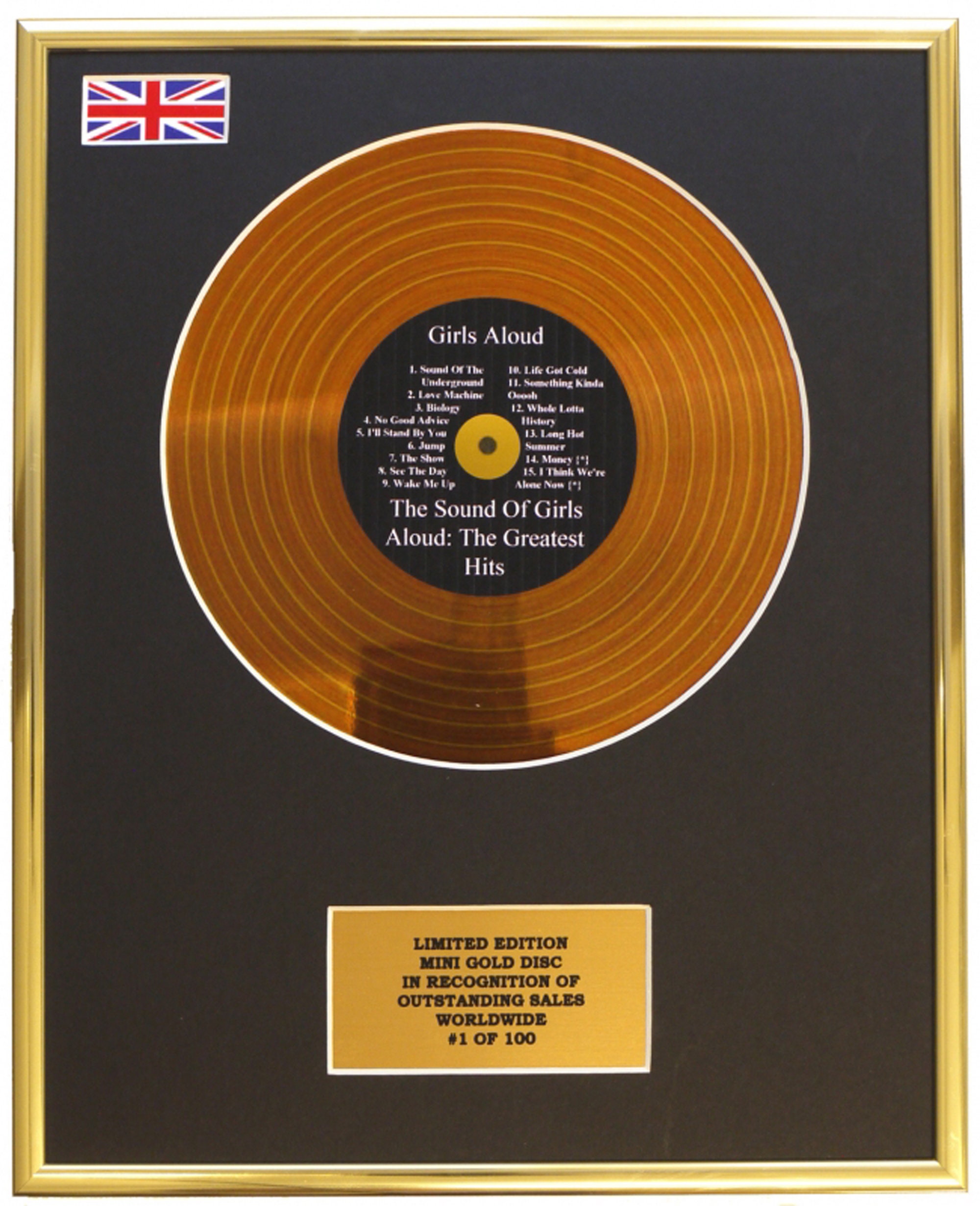 GIRLS ALOUD / Mini Metal Gold Disc Display/ Limited Edition/ Coa/ the ...