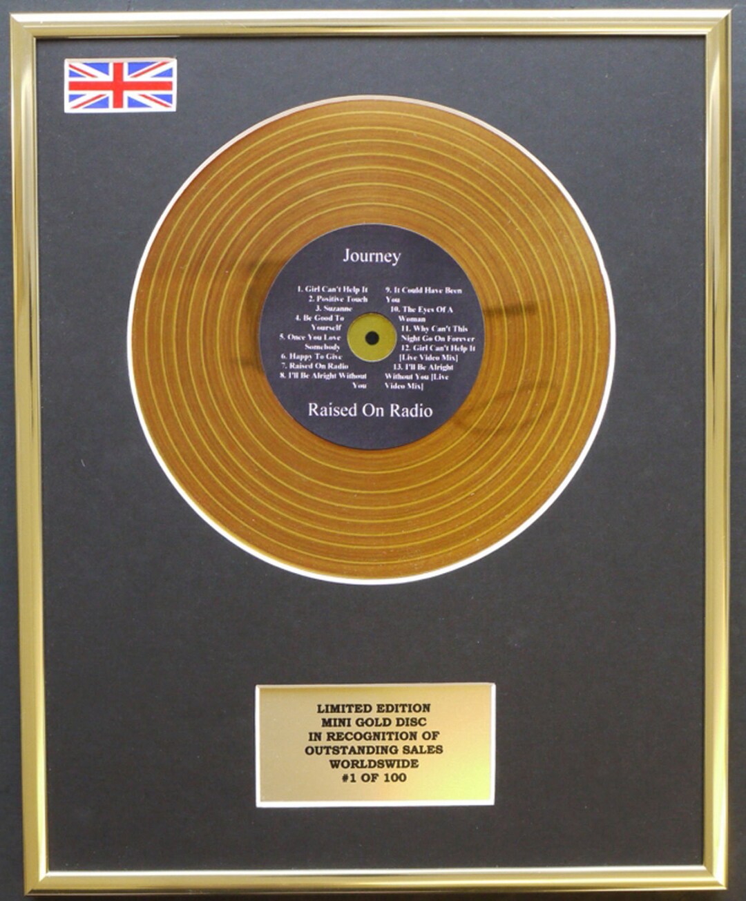 JOURNEY / Mini Metal Gold Disc Display/ Limited Edition/ Coa/ Raised on ...
