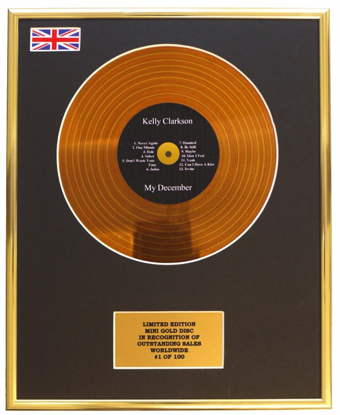 KELLY CLARKSON / Mini Metal Gold Disc Display/ Limited - Etsy
