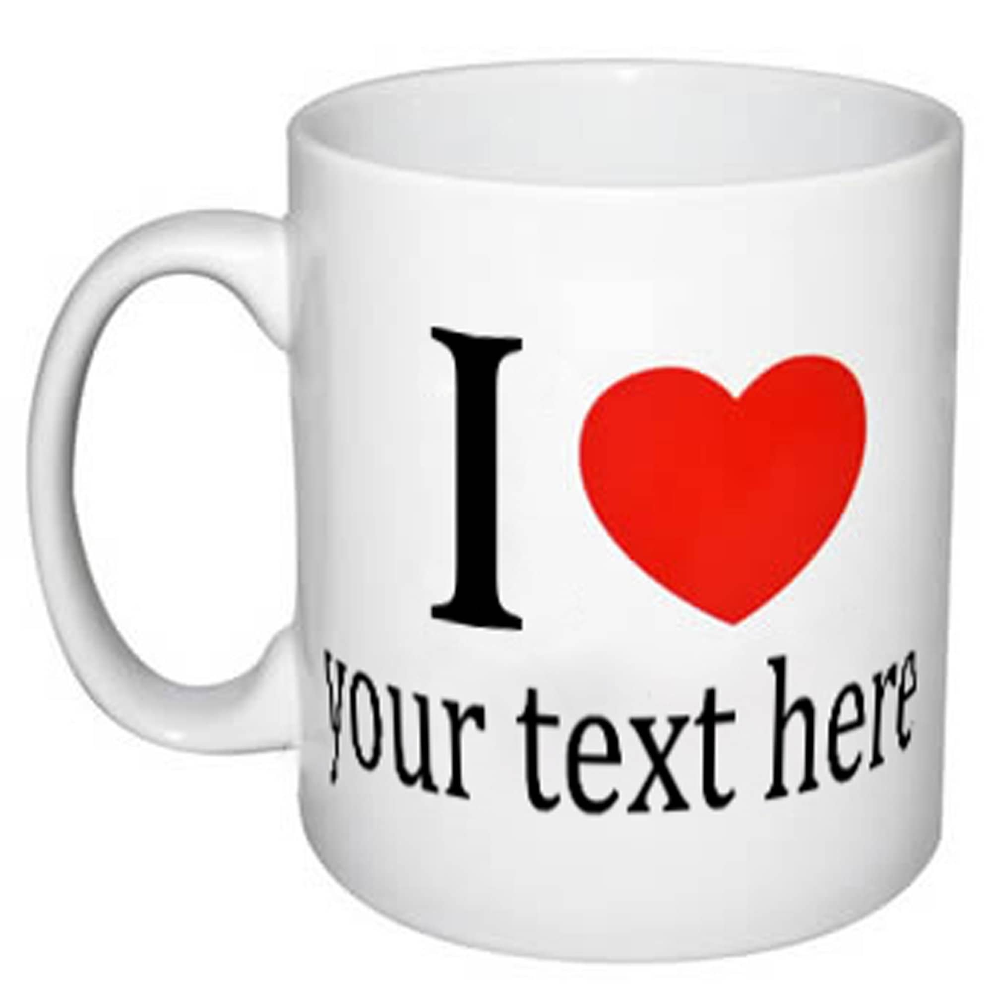 Personalised I LOVE MUG/ Custom Word Mug - Etsy UK