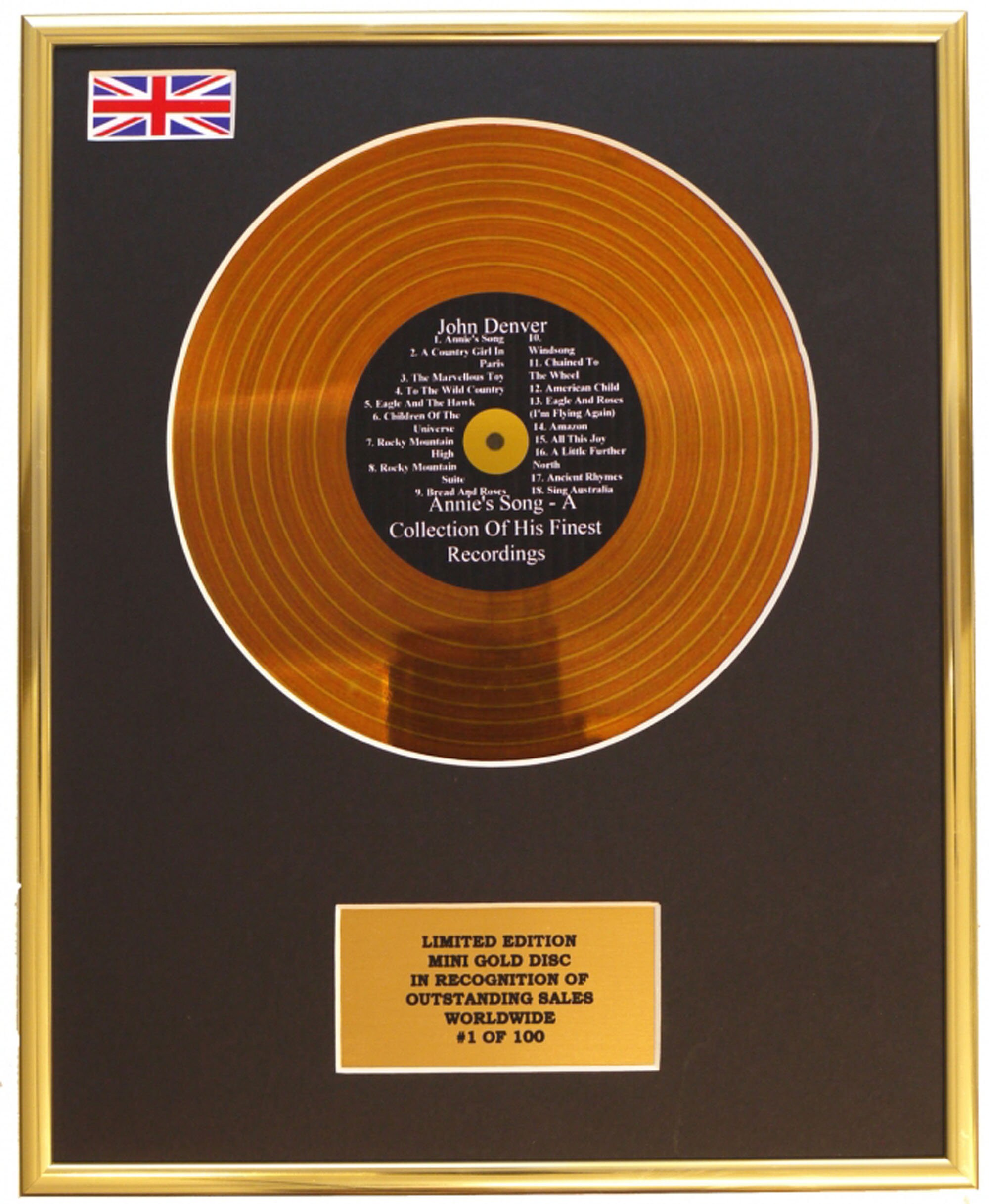 JOHN DENVER / Mini Metal Gold Disc Display/ Limited Edition/ - Etsy