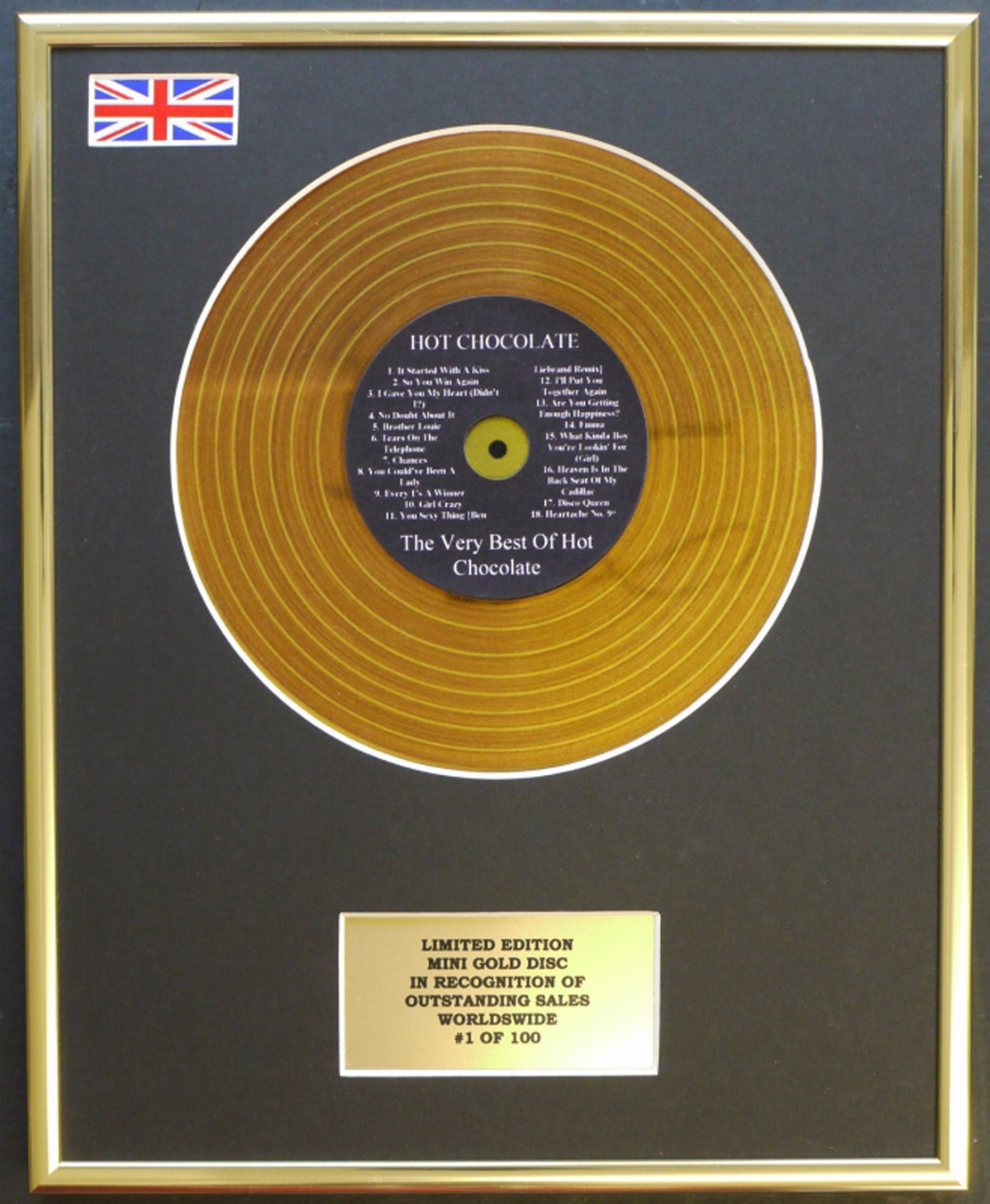 HOT CHOCOLATE / Mini Metal Gold Disc Display/ Limited Edition/ - Etsy