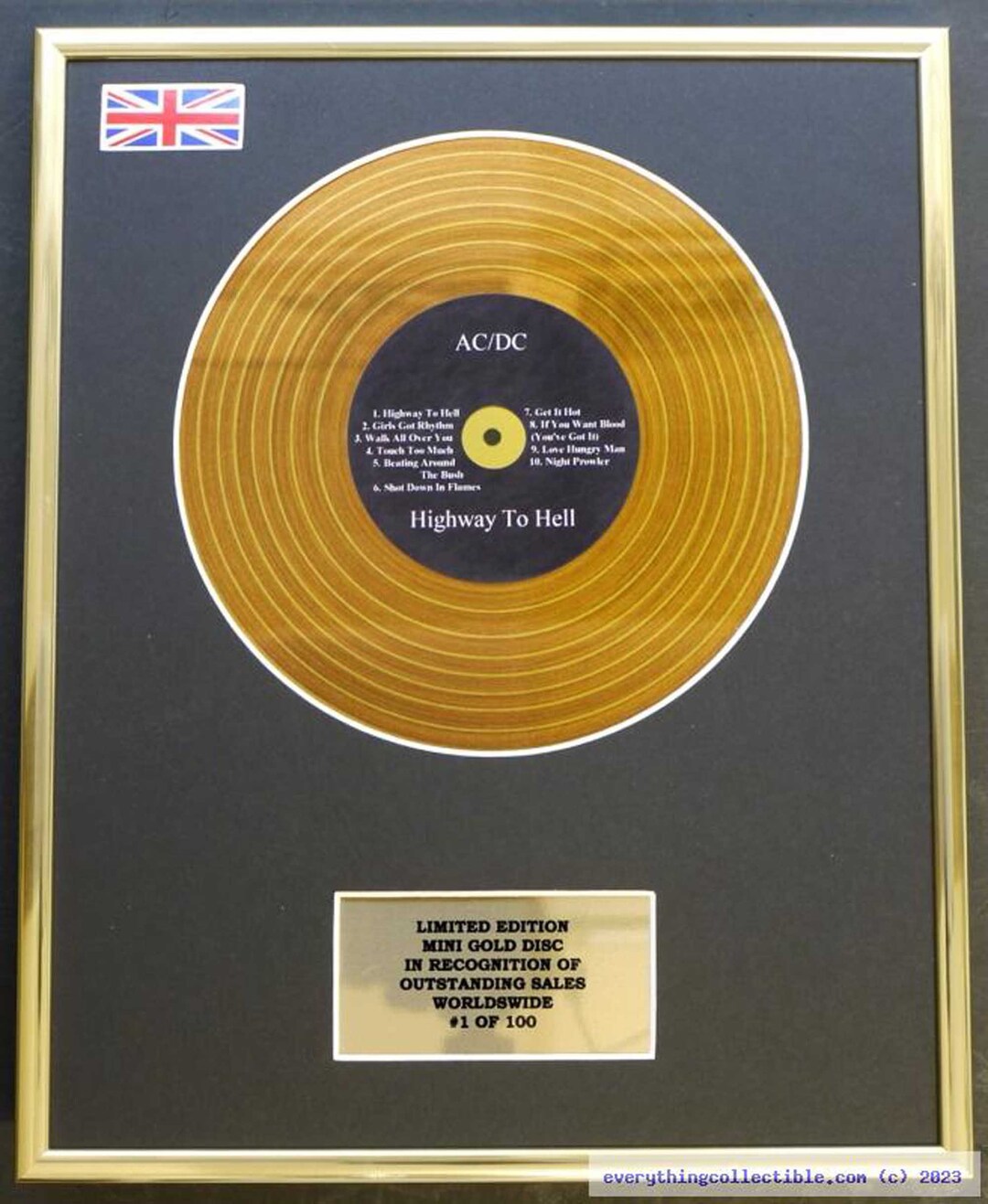 AC/DC /mini Metal Gold Disc Display/limited Edition/coa/ Highway to ...