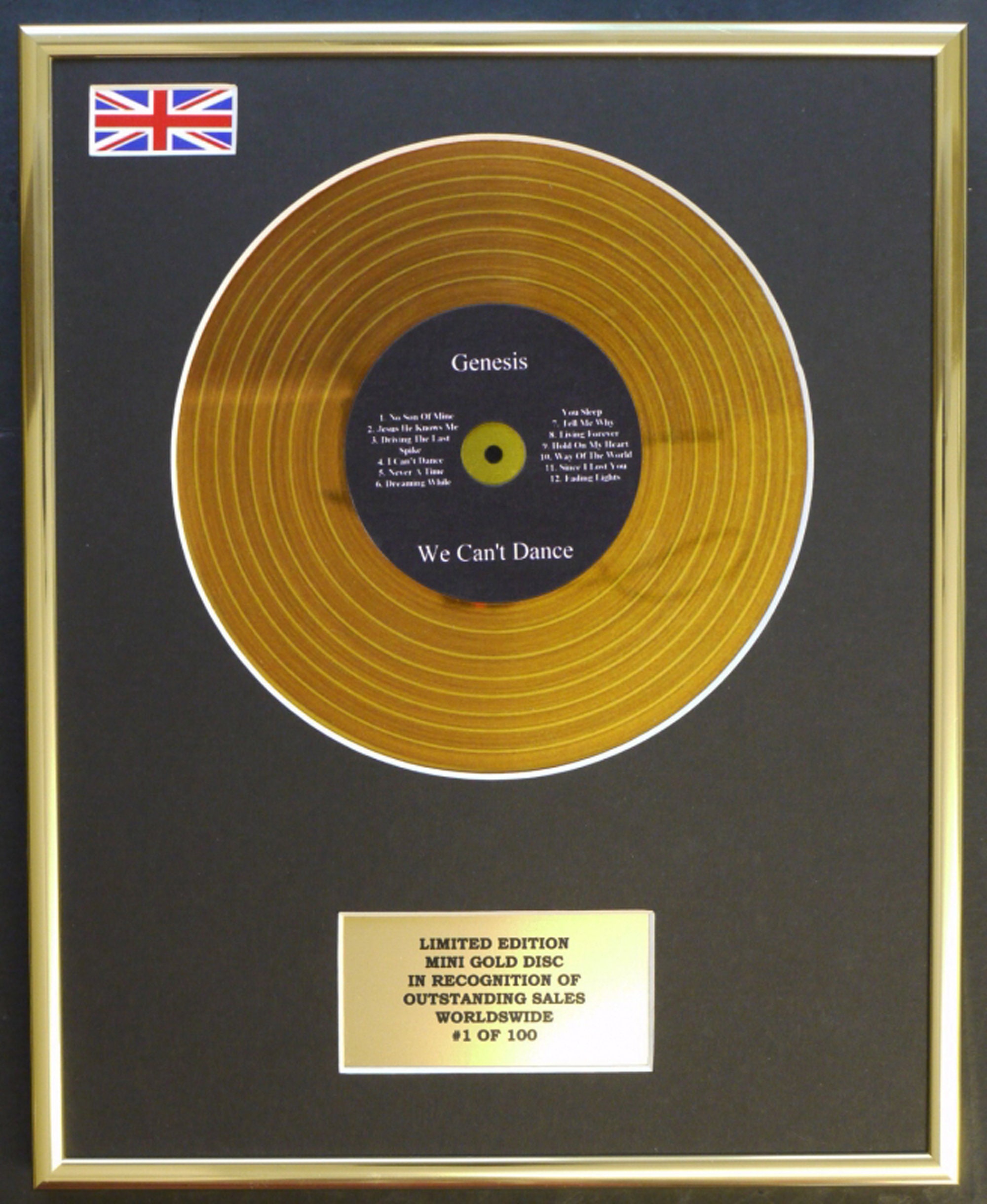 GENESIS / Mini Metal Gold Disc Display/ Limited Edition/ Coa/ We Can't ...