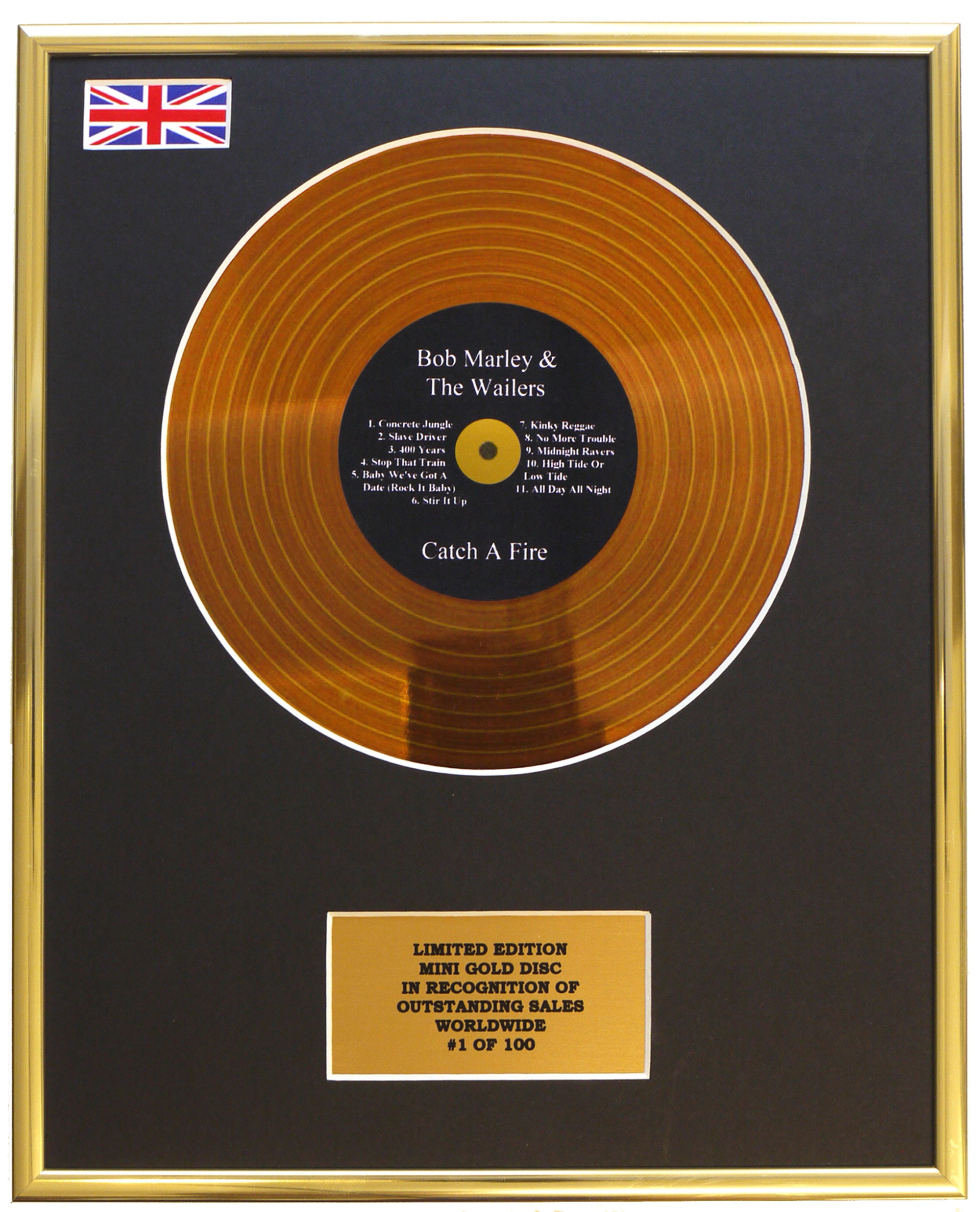 BOB MARLEY & the Wailers/ Mini Metal Gold Disc Display/ Limited Edition ...