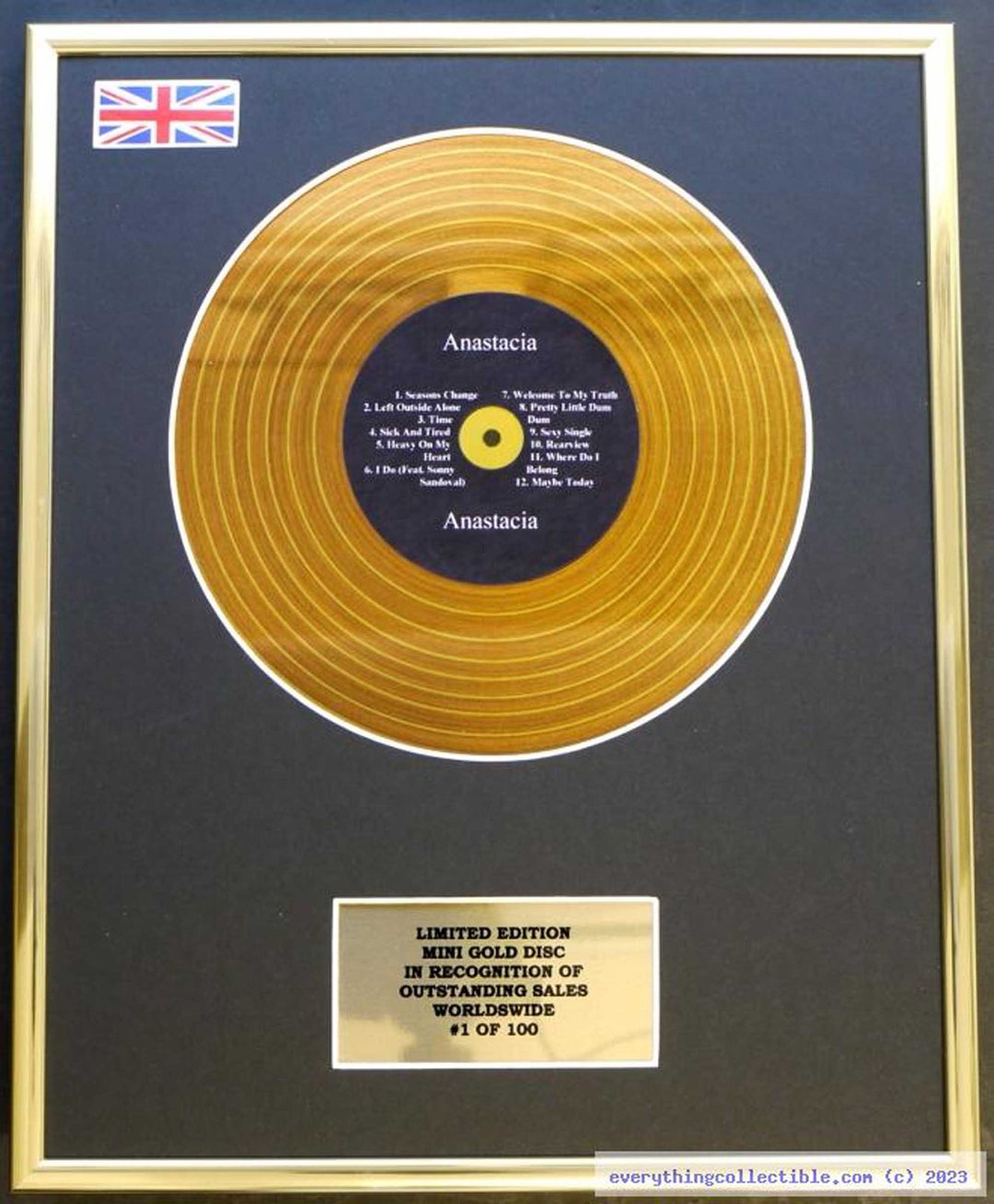 ANASTACIA / Mini Metal Gold Disc Display/ Limited Edition/ Coa ...