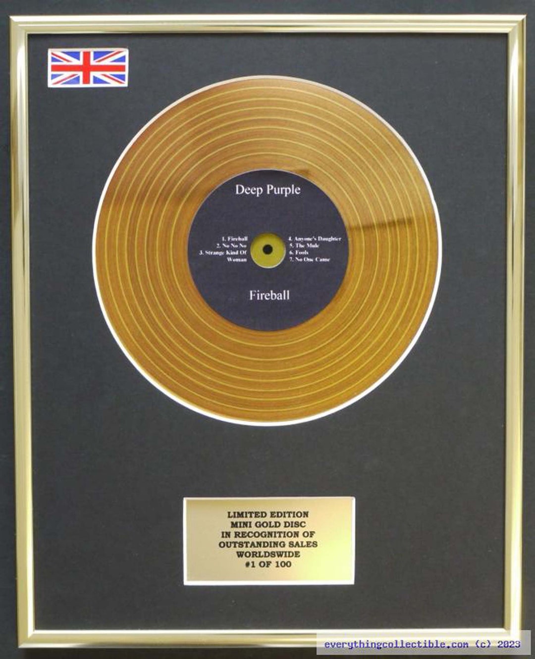 DEEP PURPLE / Mini Metal Gold Disc Display/ Limited Edition/ Coa ...