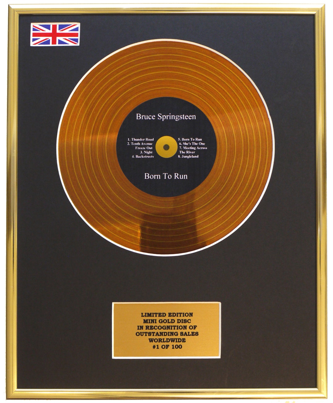 BRUCE SPRINGSTEEN / Mini Metal Gold Disc Display/ Limited Edition/ Coa ...