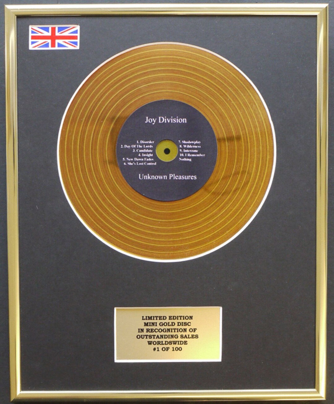 JOY DIVISION / Mini Metal Gold Disc Display/ Limited Edition/ Coa ...