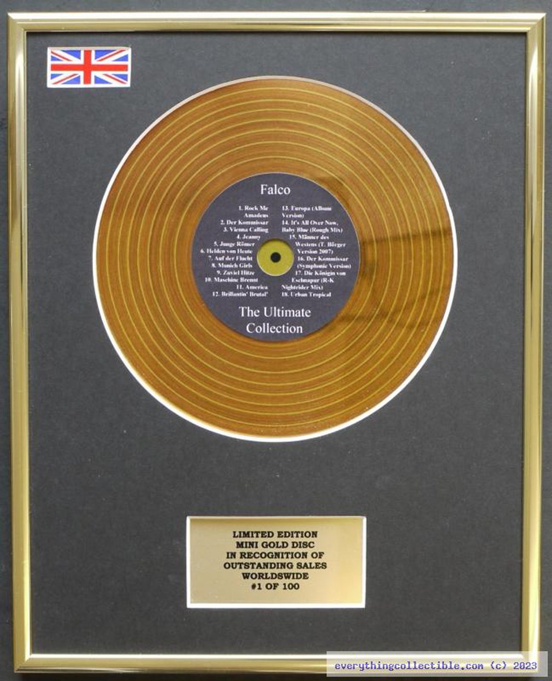 FALCO / Mini Metal Gold Disc Display/ Limited Edition/ Coa/ the ...