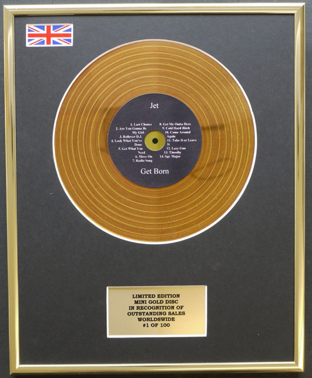 JET / Mini Metal Gold Disc Display/ Limited Edition/ Coa/ GET BORN - Etsy