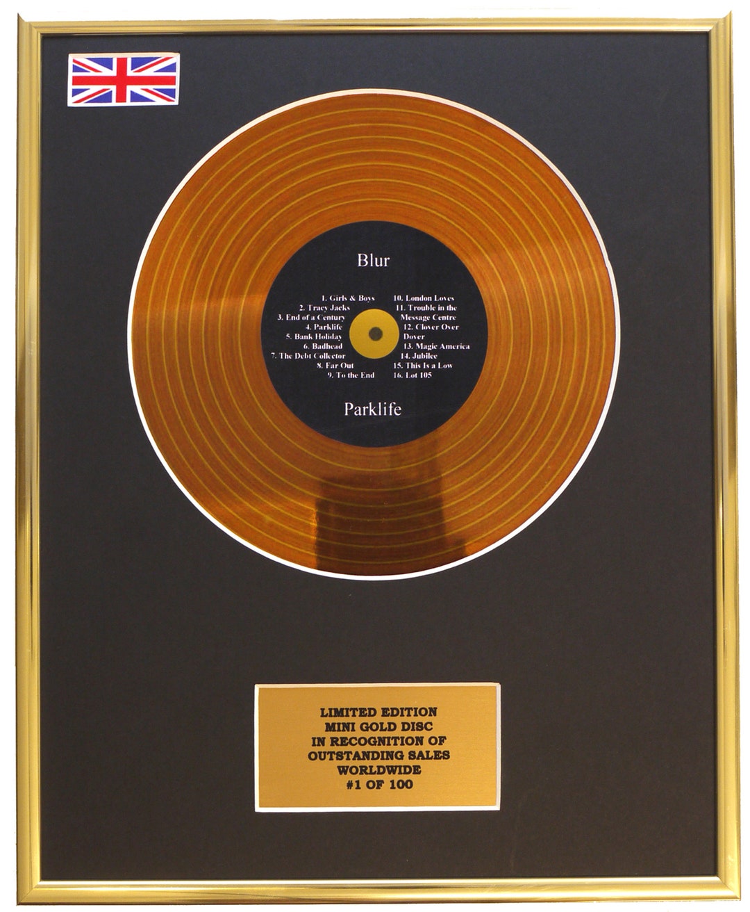 BLUR / Mini Metal Gold Disc Display/ Limited Edition/ Coa/ PARKLIFE - Etsy