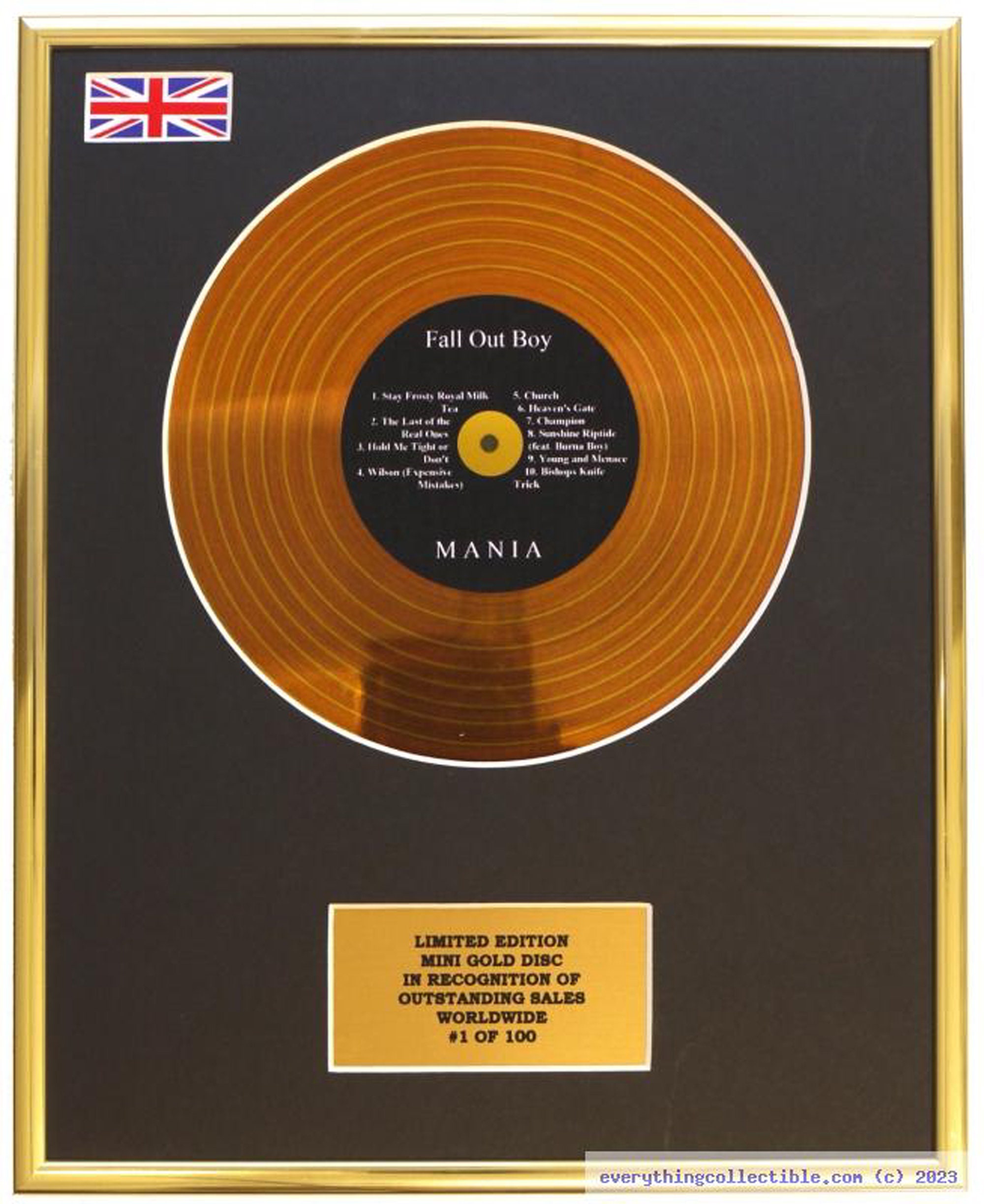 FALL OUT BOY / Mini Metal Gold Disc Display/ Limited Edition/ Coa ...