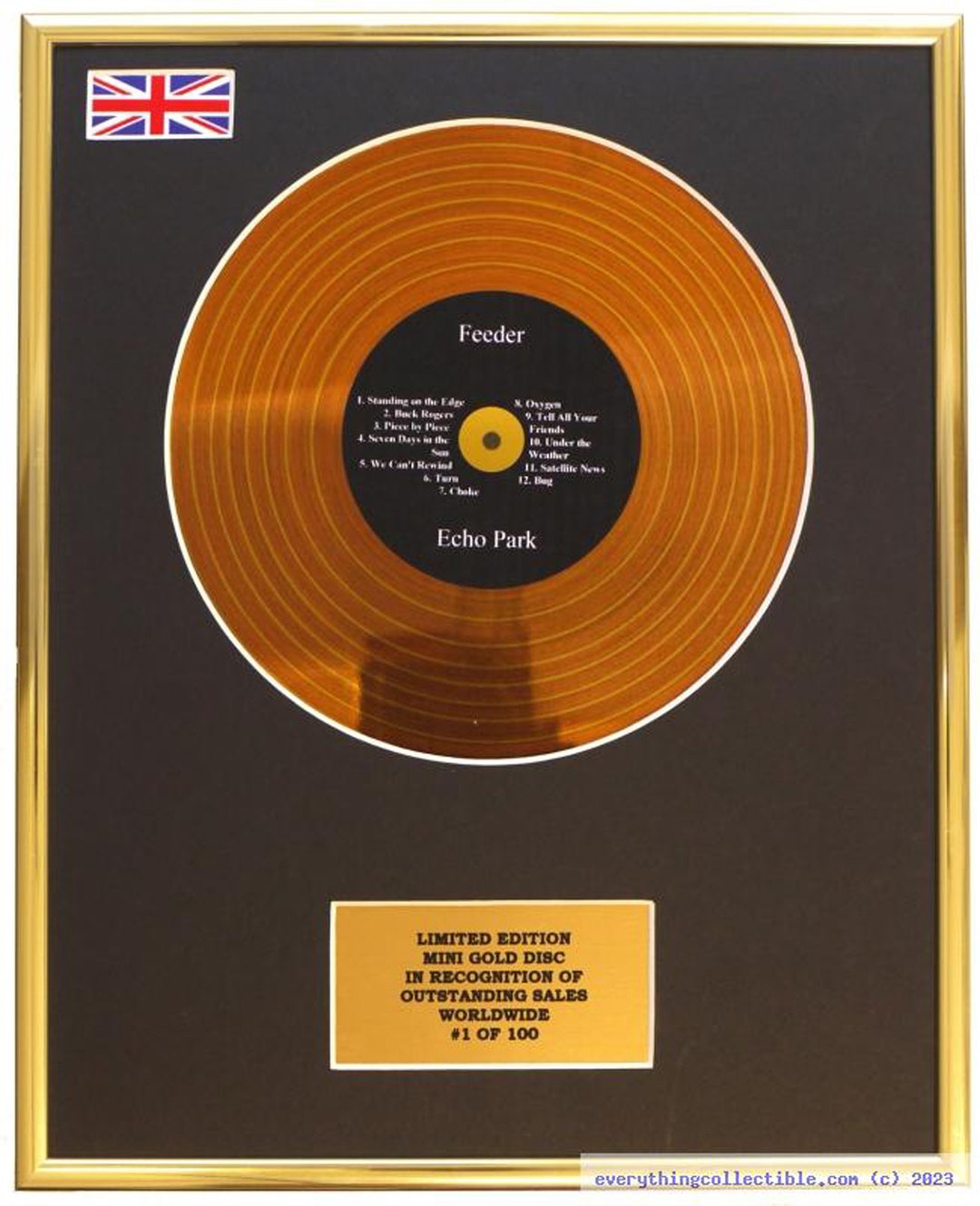 FEEDER / Mini Metal Gold Disc Display/ Limited Edition/ Coa/ ECHO PARK ...