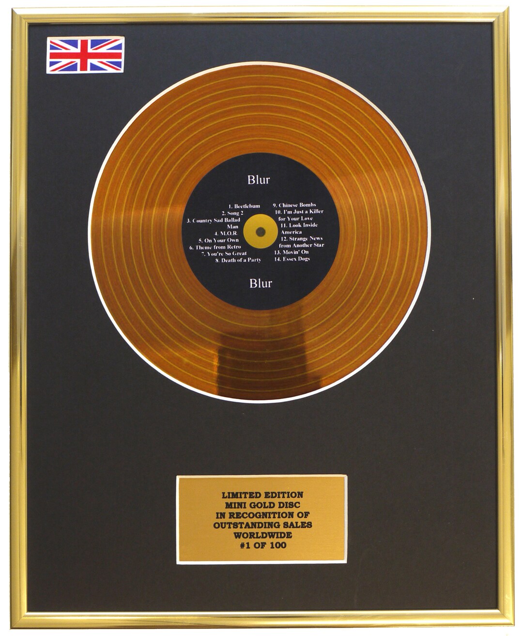 BLUR / Mini Metal Gold Disc Display/ Limited Edition/ Coa/ BLUR - Etsy