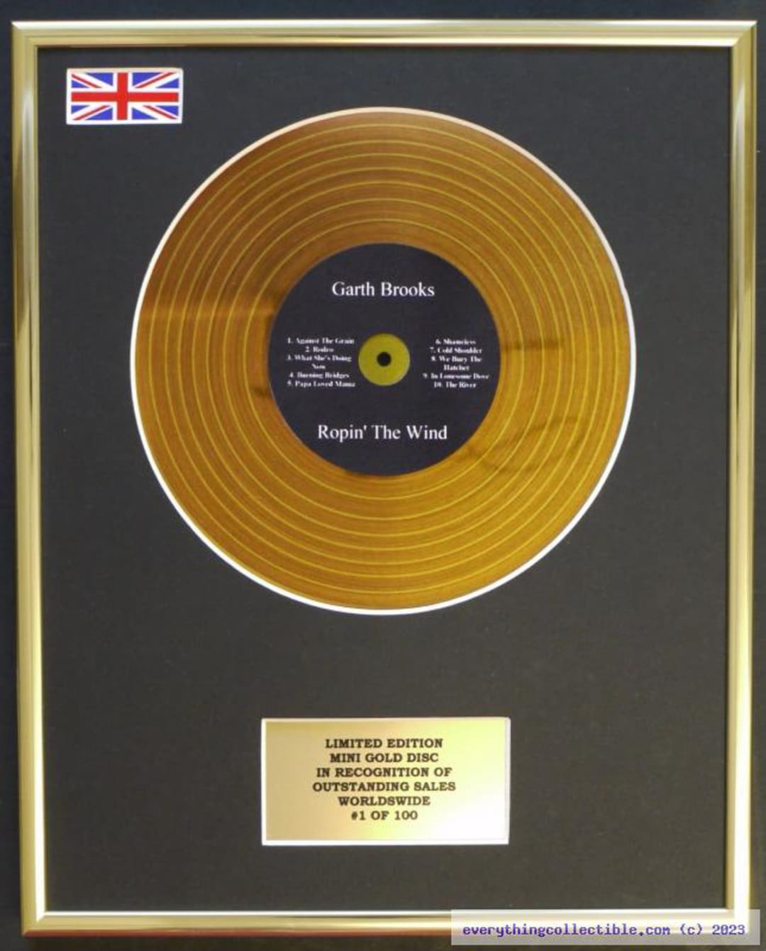 GARTH BROOKS / Mini Metal Gold Disc Display/ Limited Edition/ Coa ...