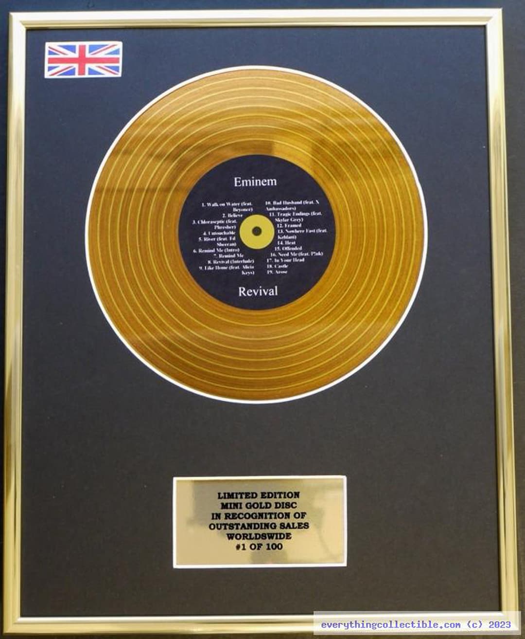 EMINEM / Mini Metal Gold Disc Display/ Limited Edition/ Coa/ REVIVAL - Etsy