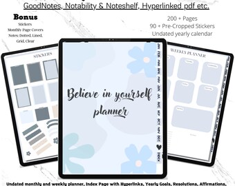2023 Digital Planner, Digital Planner, Minimal Hyperlinked Planner for ...