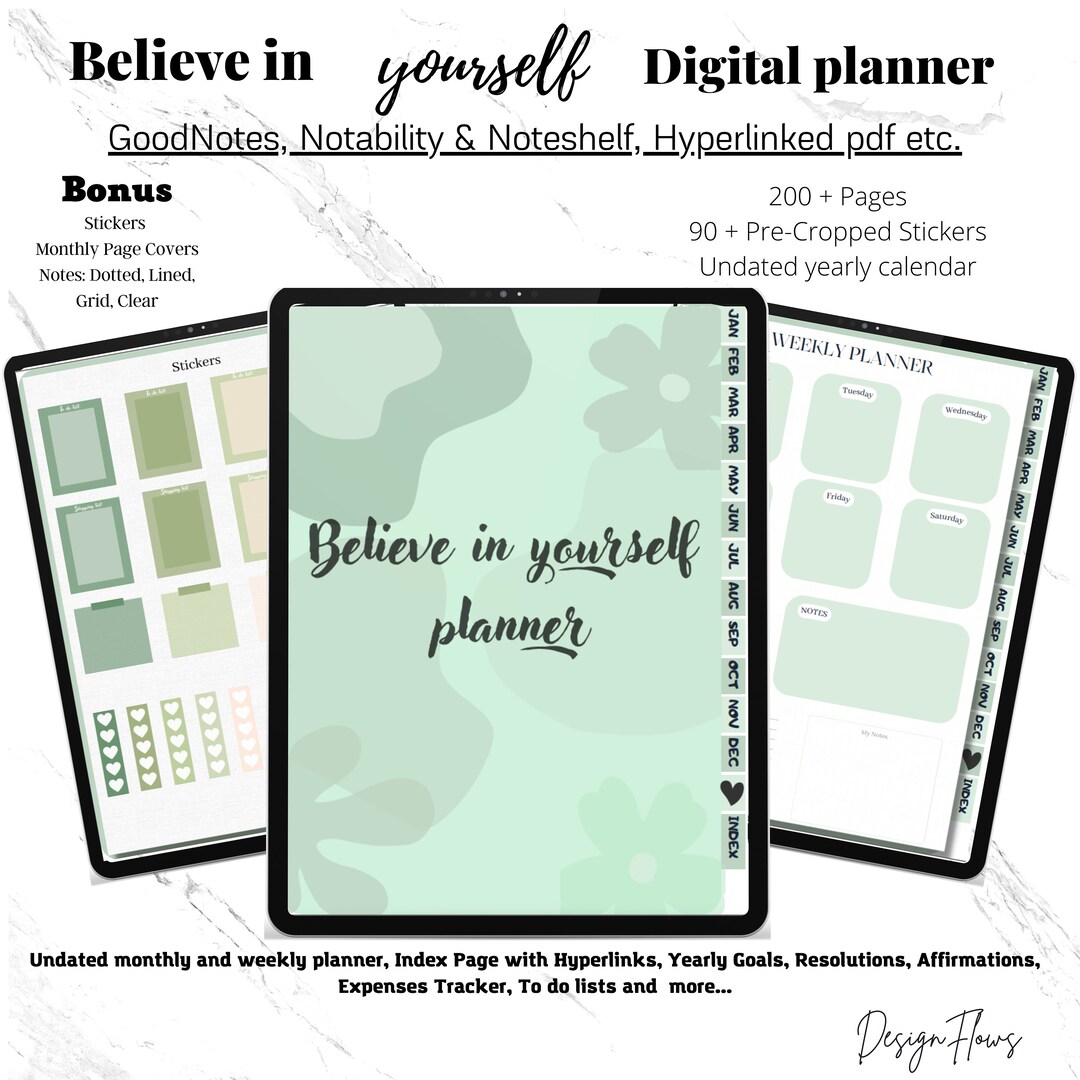 2023 Digital Planner, Digital Planner, Minimal Hyperlinked Planner for ...