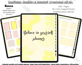 2023 Digital Planner, Digital Planner, Minimal Hyperlinked Planner for ...