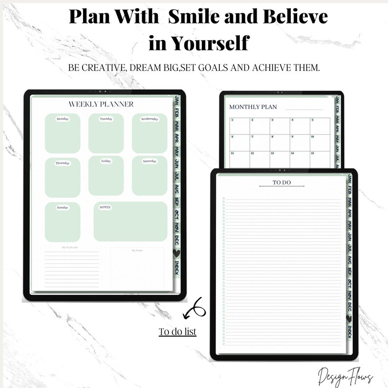 2023 Digital Planner, Digital Planner, Minimal Hyperlinked Planner for ...