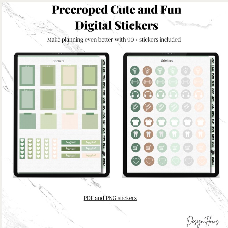 2023 Digital Planner, Digital Planner, Minimal Hyperlinked Planner for ...