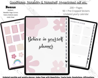 2023 Digital Planner, Digital Planner, Minimal Hyperlinked Planner for ...