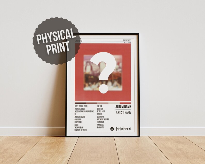 Music Album Poster - Choose Your Album Poster, Custom Country Music ...