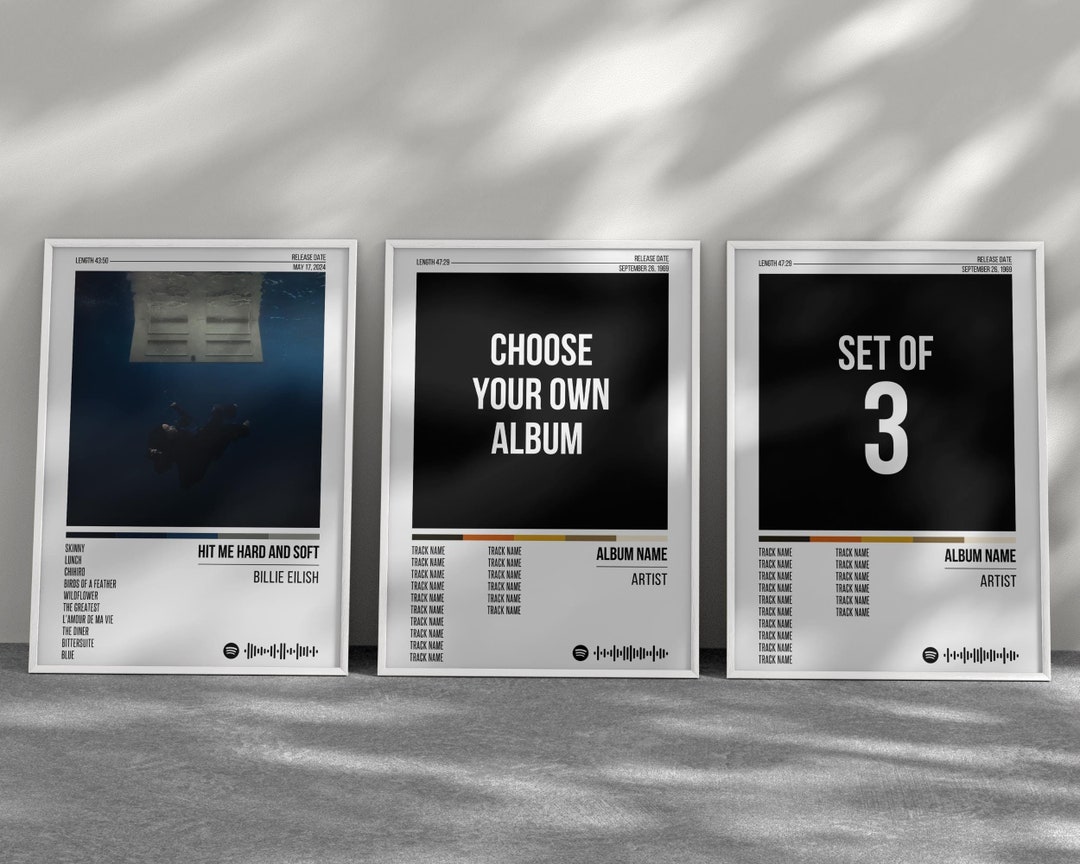 DIGITAL Album Posters - Set of 3 Digital Poster, Custom Music Poster ...