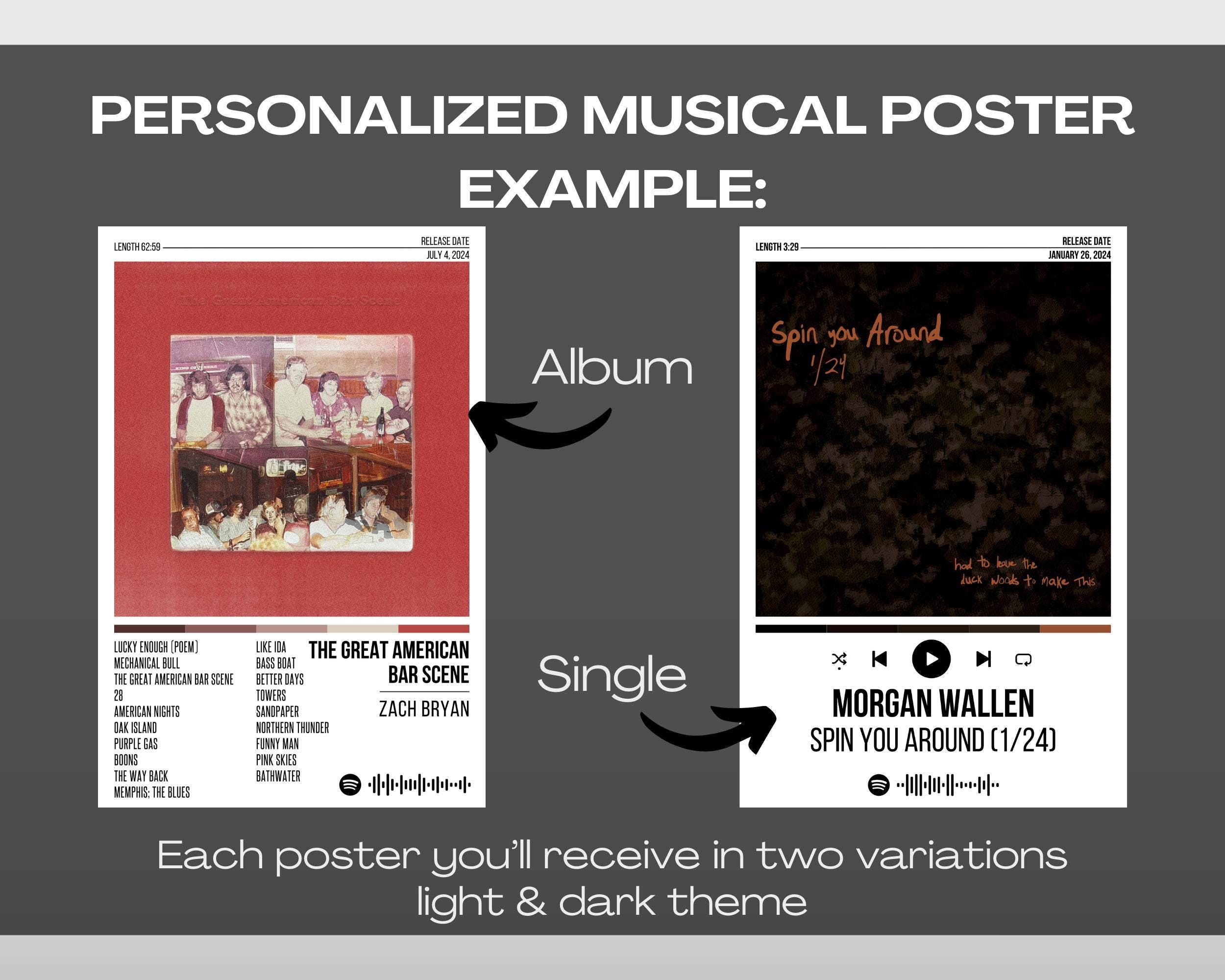 Music Album Poster Choose Your Album Poster, Custom Country Music ...