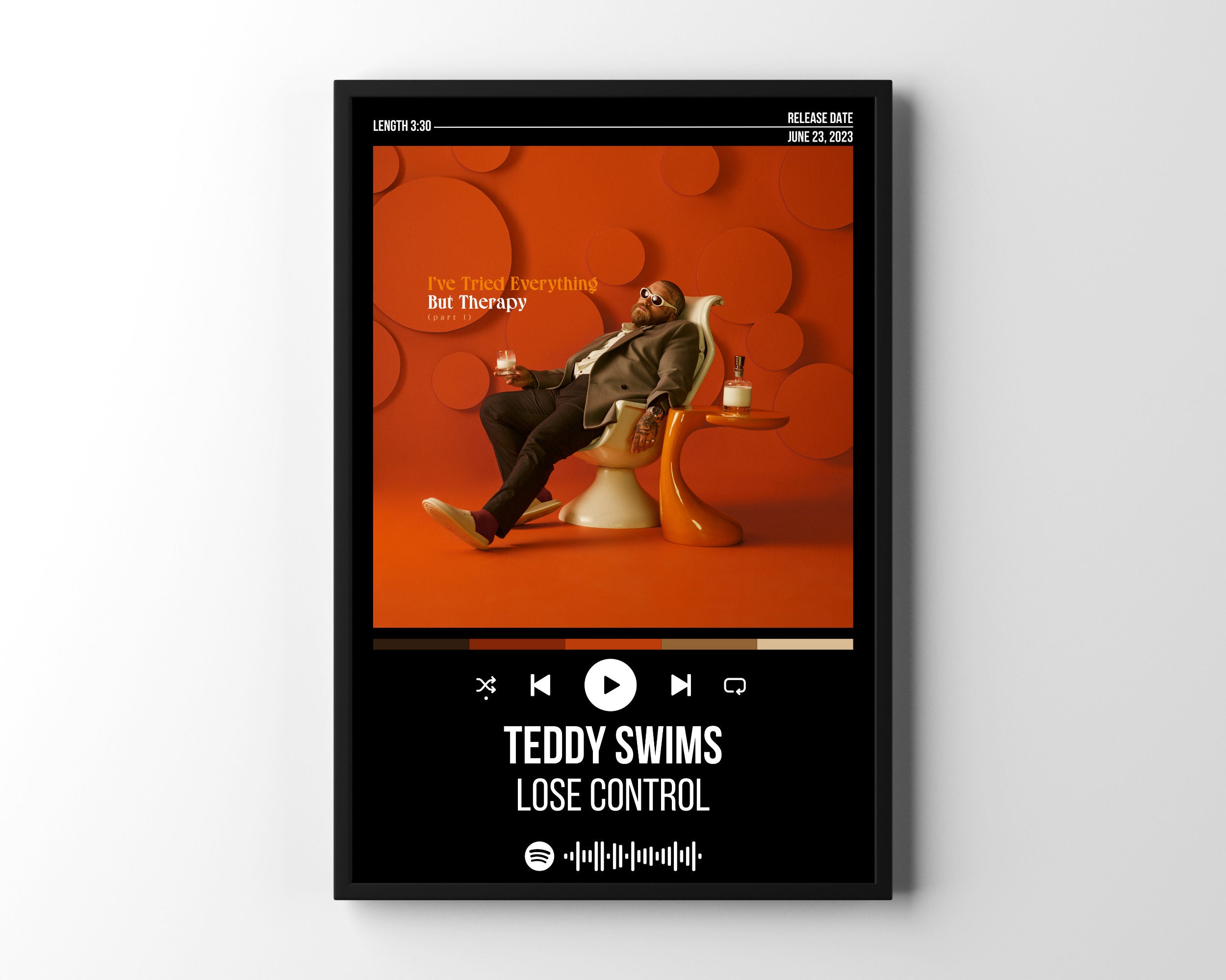 Teddy Swims Lose Control Album Poster, Album Cover Poster, Band Poster, Poster Gift, Music Wall ...