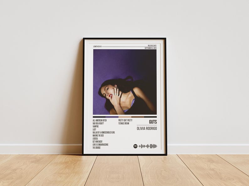 DIGITAL Olivia Rodrigo Guts Album Poster, Album Cover Poster, Poster ...