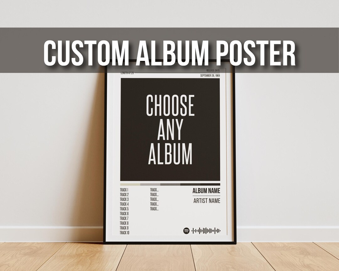 DIGITAL Music Album Poster - Choose Your Album Poster, Custom Album ...