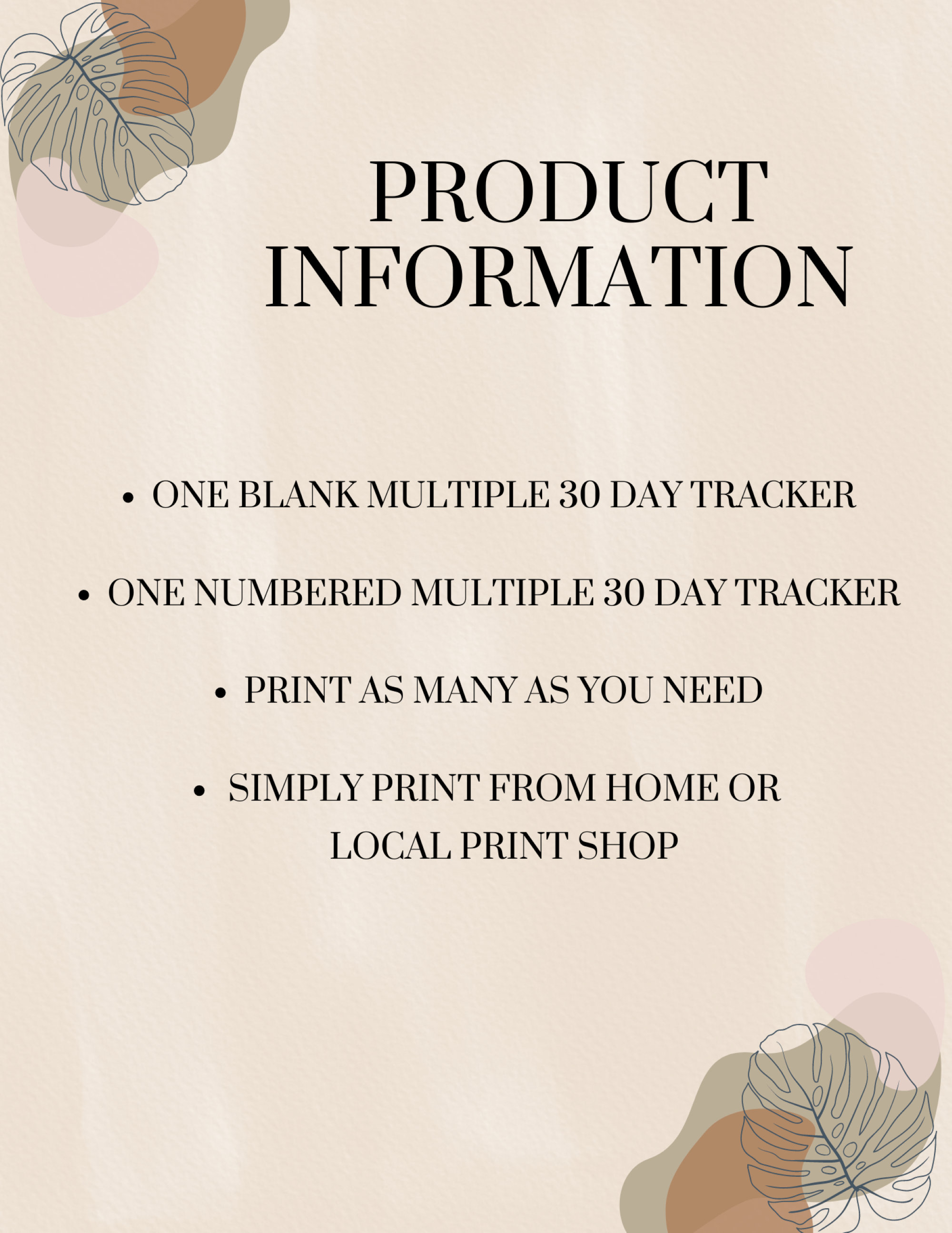 30 Day Multiple Habit Tracker | One Page Habit Tracker | Planners ...