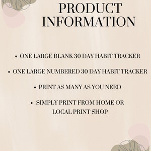 Large 30 Day Circle Habit Tracker | One Page Habit Tracker | Planners ...