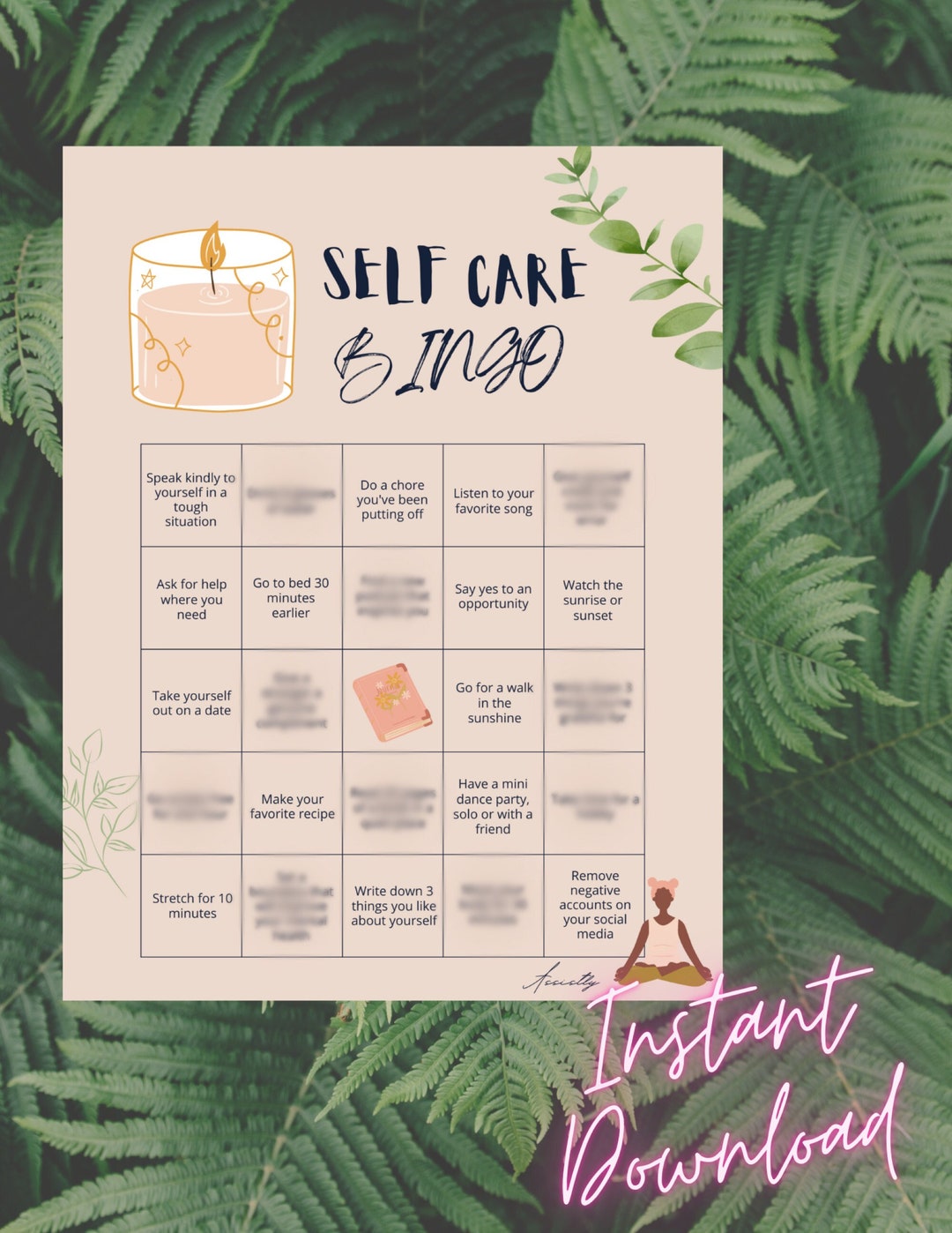 Instant Download | Self Care | Printable Bingo Card - Etsy