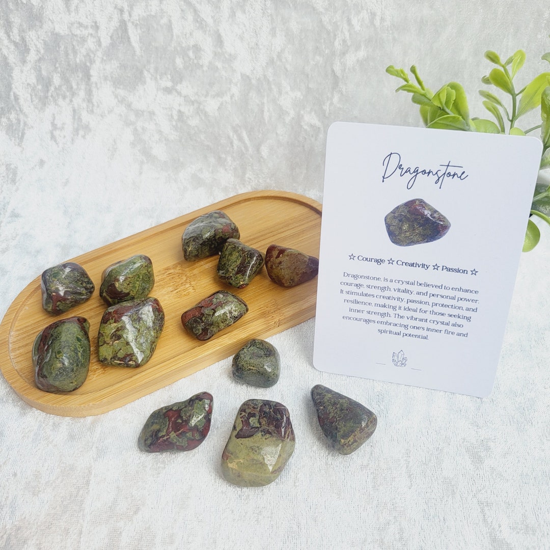 Dragonstone Crystals Tumble Stone Natural Gemstone With Info Card ...