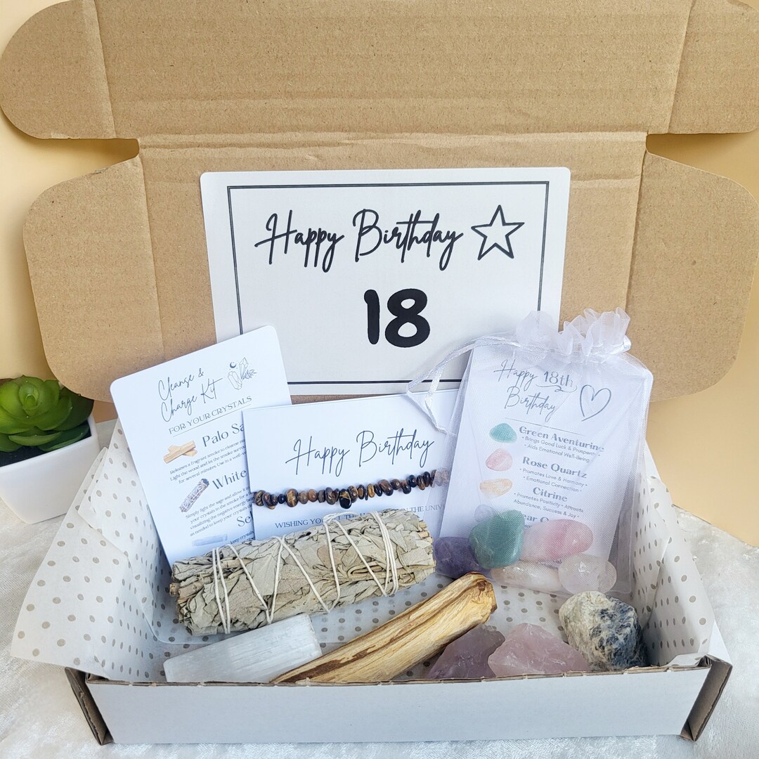 18th Birthday Crystals Gift Box for Her Special Birthday Gemstone Gift ...