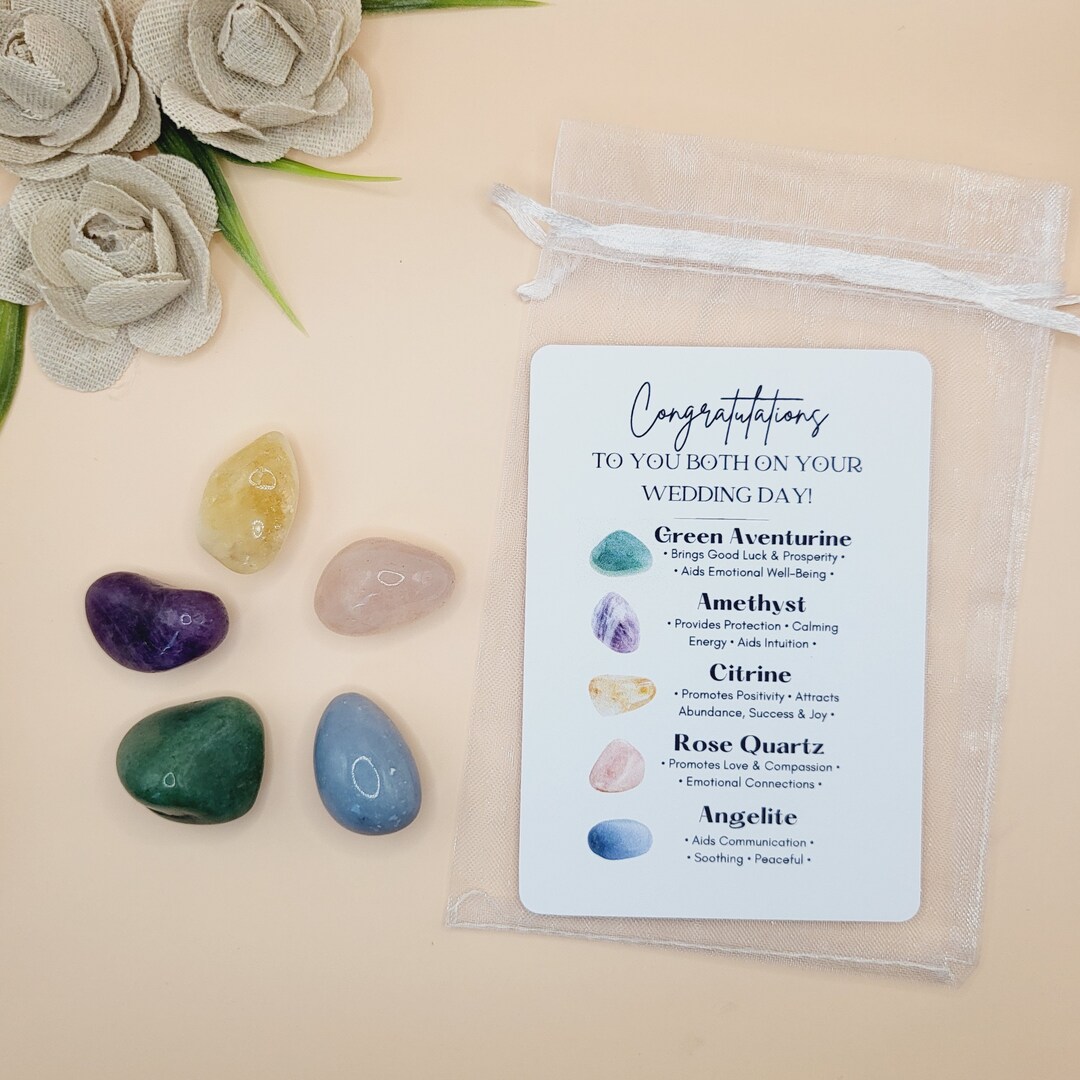 Wedding Day Congratulations Crystal Gift Set Gemstones Congratulations ...