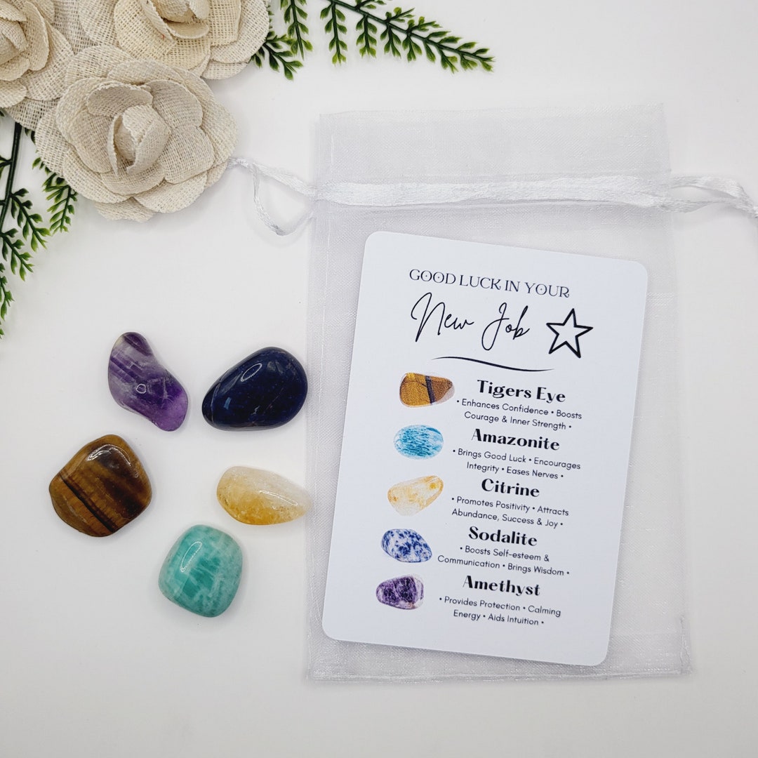 New Job Crystal Gift Set, Good Luck, New Beginnings Stones for Him or ...