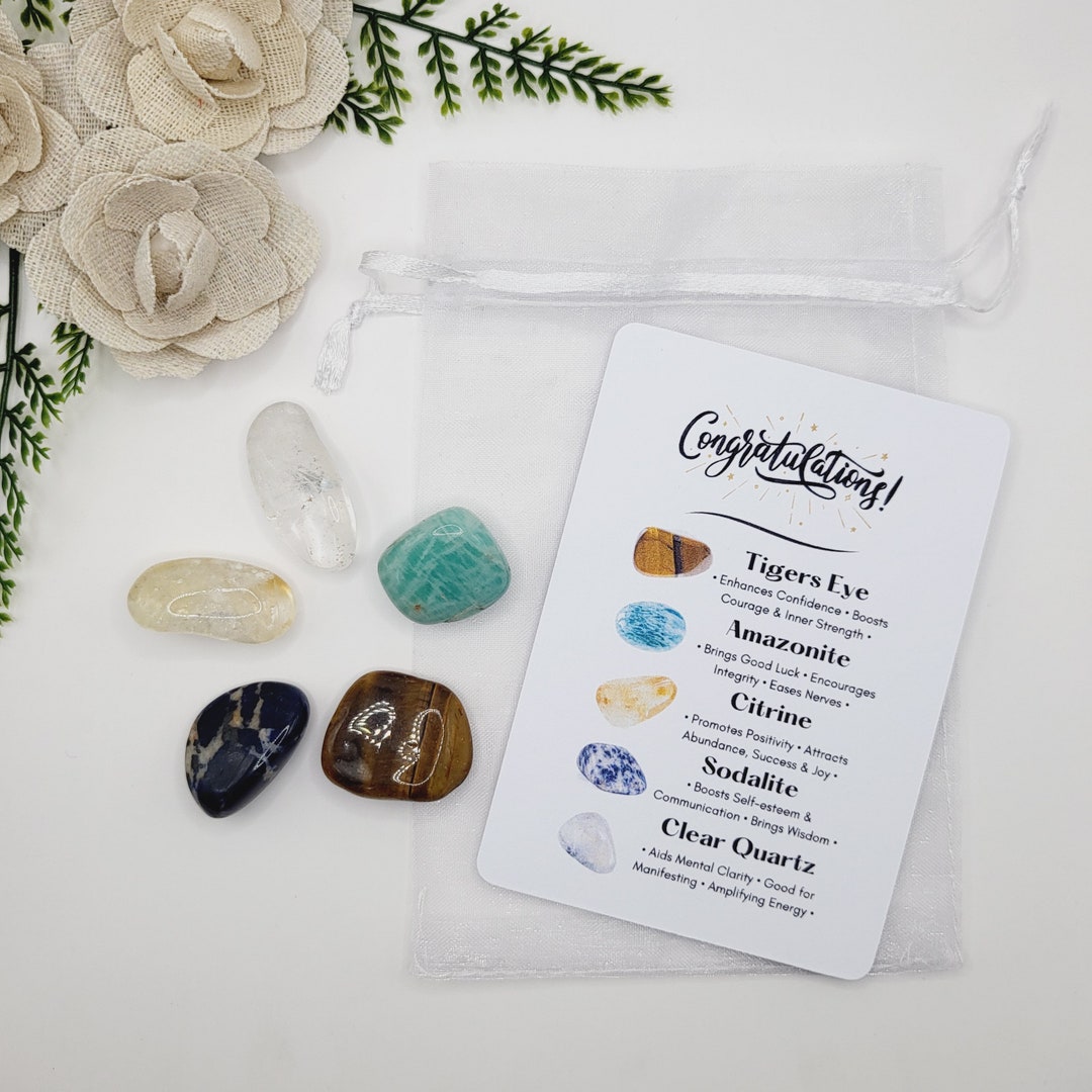 Congratulations Crystal Gift Set: Tigers Eye, Amazonite, Citrine ...